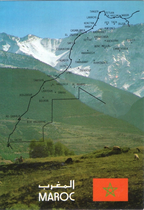 MAROKO - ATLAS + MAPA KRAJU i FLAGA - PANORAMA - 1980R - 14641652669 ...