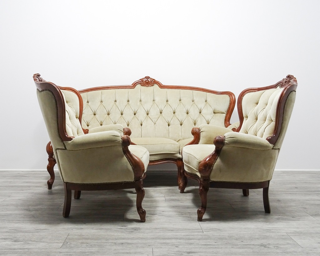 Komplet Mebli do salonu LUDWIK Meble Bukowe Beżowe - 12531173212 ...