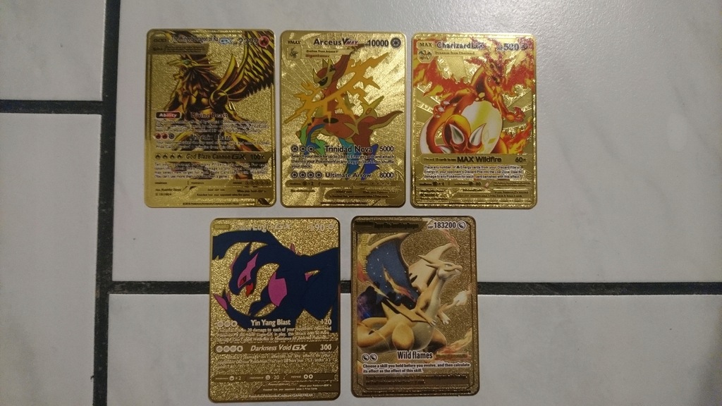 Karty POKEMON ra arceus charizard lugia metalowe - 13405377164 ...