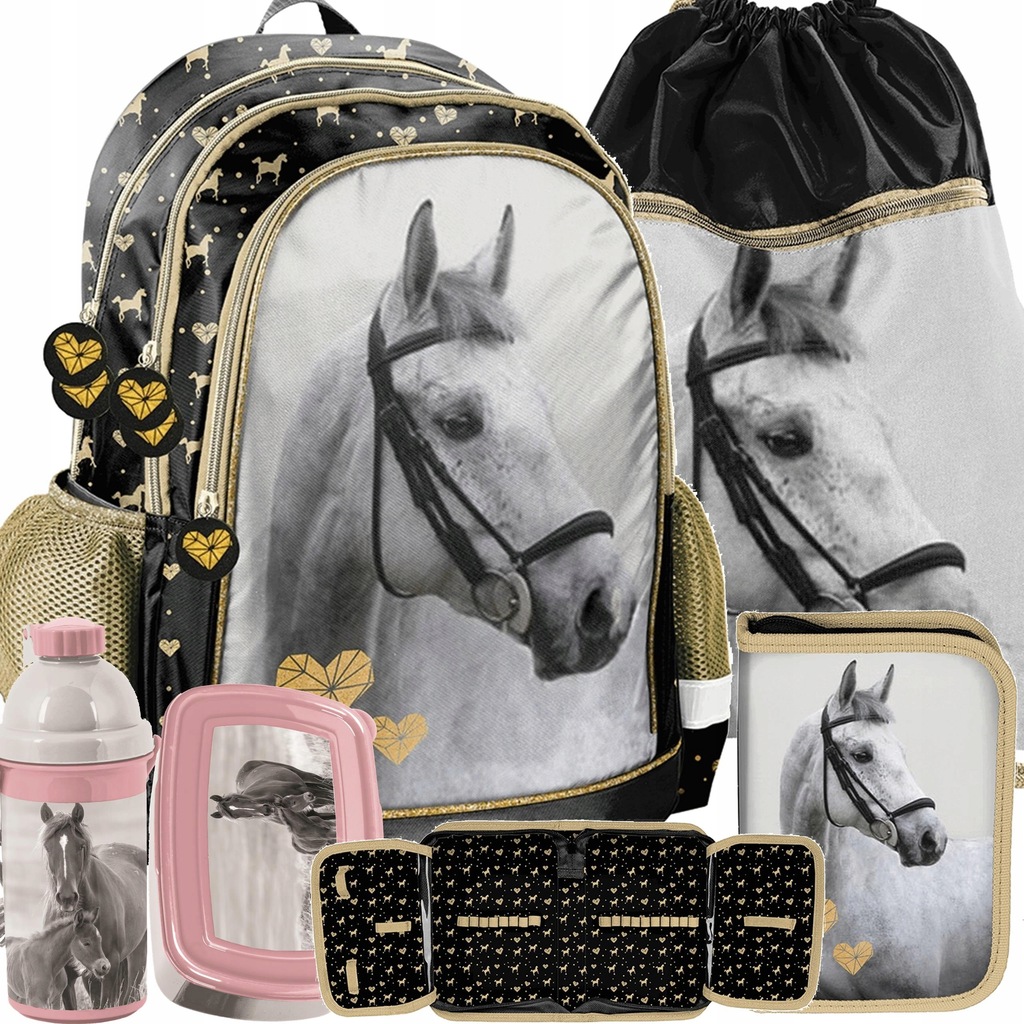 PLECAK DLA DZIEWCZYNY Z KONIEM SZKOLNY DO 1 KLASY - 9435813231 - oficjalne archiwum Allegro