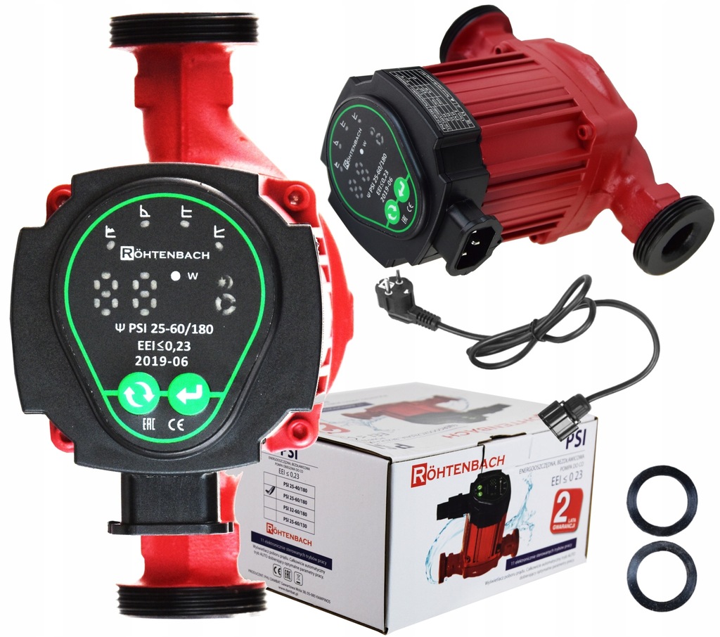 POMPA OBIEGOWA 25-60 180 CYRKULACYJNA DO PIECA CO - 12568453079 - oficjalne archiwum Allegro