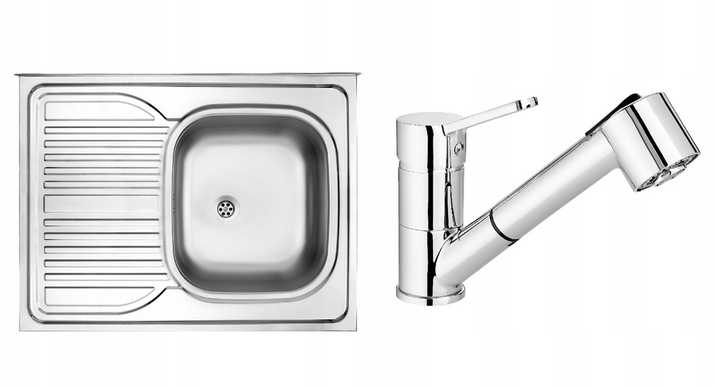 Zlewozmywak stalowy nakładany 80X60 lewy bateria - 11212917019 ...