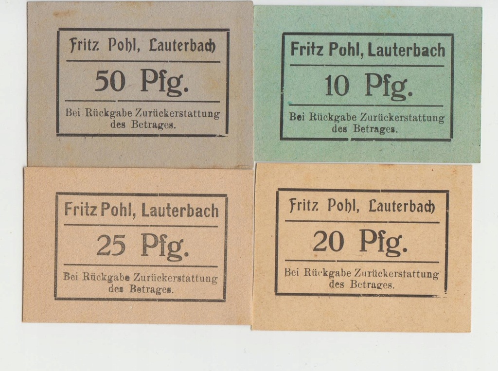 Fritz Pohl Lauterbach Goworów Notgeld lot 4 szt - 13076433718 ...