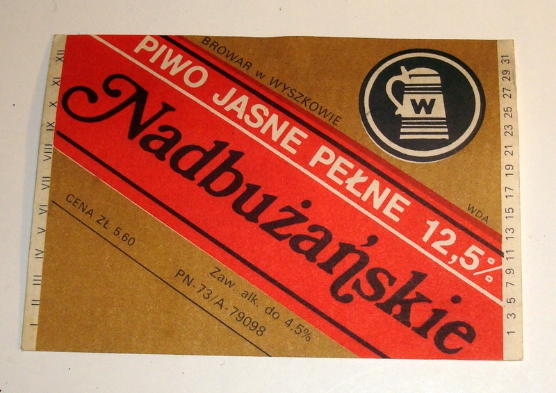 Piwo NADBUŻAŃSKIE Browar WYSZKÓW - stara etykieta - 7835523216 - oficjalne archiwum Allegro