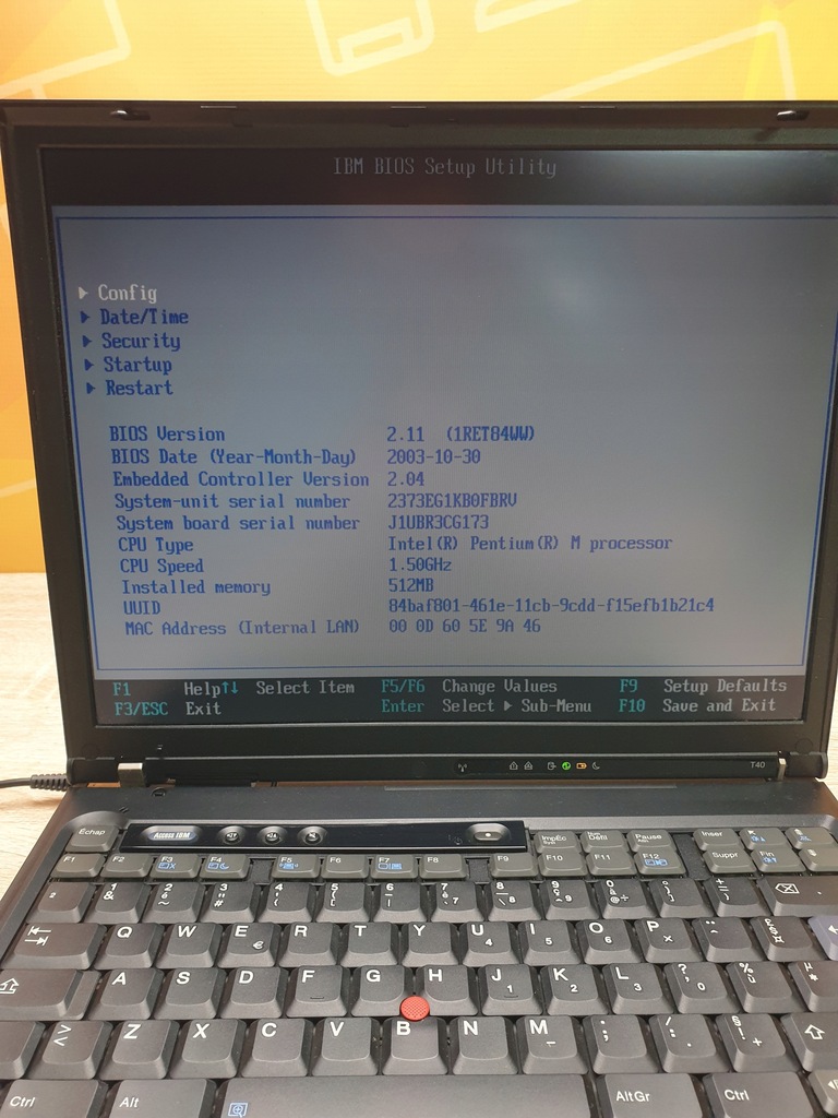 Retro Laptop IBM ThinkPad T40 2373 512MB 30GB - 10529669825 - oficjalne ...