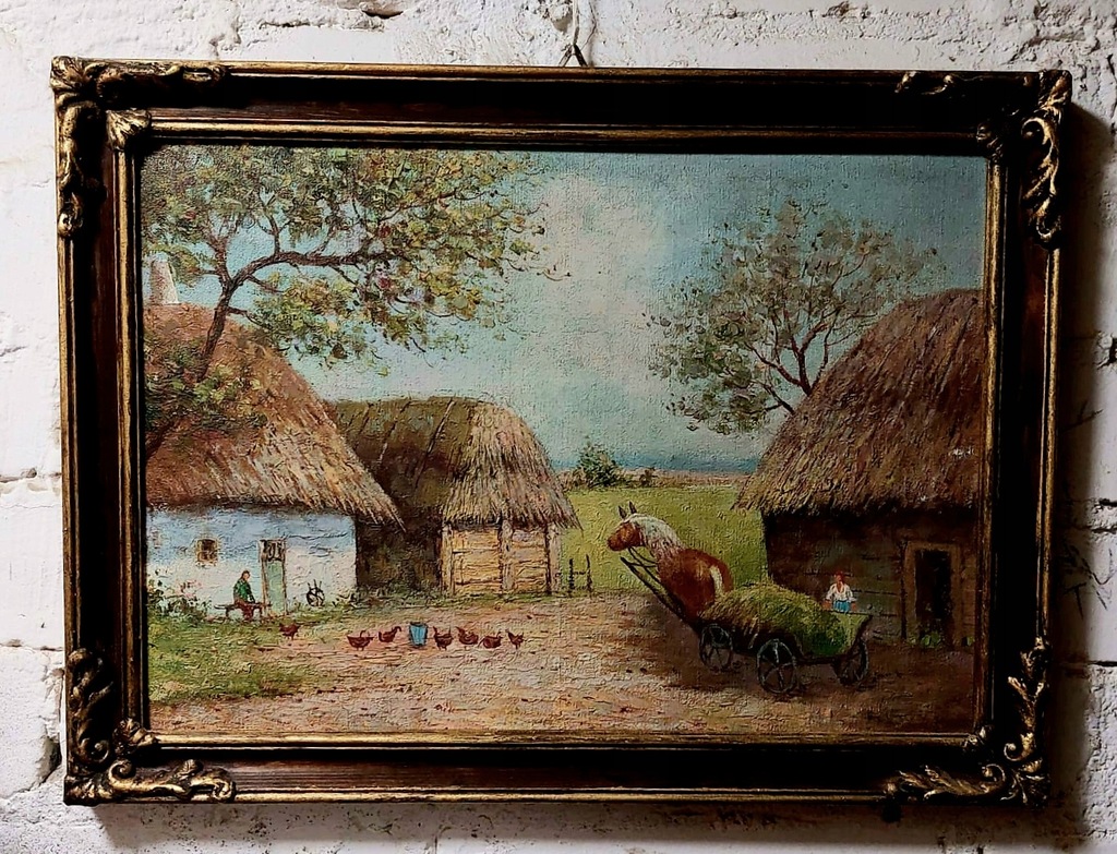 pejzaż - stara rama nr 2 - 12601217413 - oficjalne archiwum Allegro