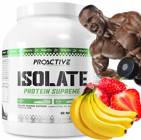 BIAŁKO odżywka białkowa IZOLAT ProActive Isolate STRAWBERRY BANANA 1800g - 14369819396 ...