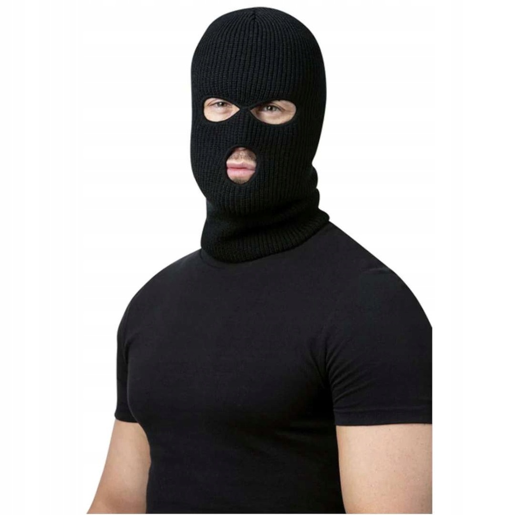 Maska KOMINIARKA czarna BANDYTA swat PRZEBRANIE - 13824988128 ...