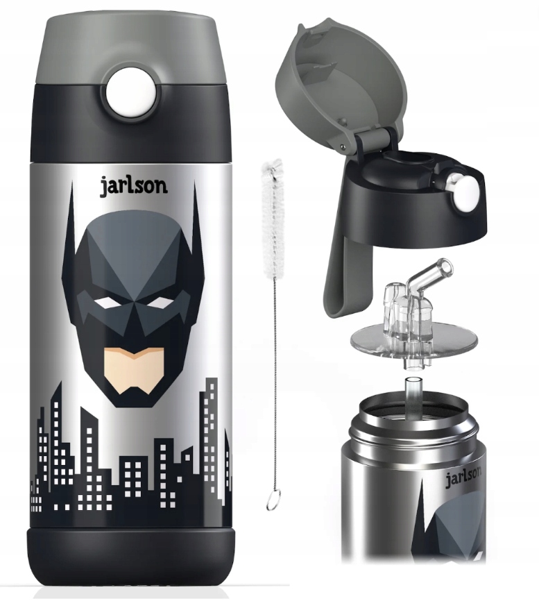 Bidon dla dzieci Termobutelka Kubek termiczny ze słomka szczoteczka 350 ml - 14865420816 ...