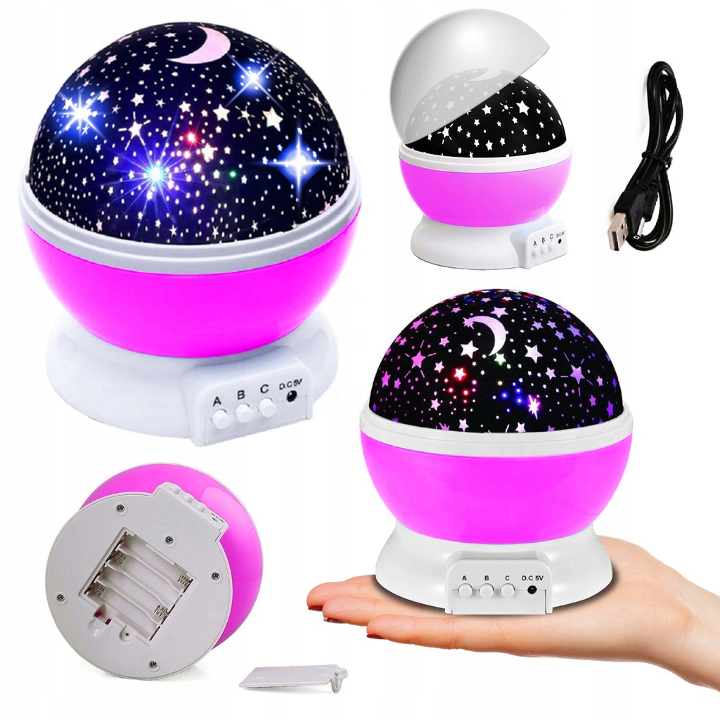 LAMPKA NOCNA PROJEKTOR GWIAZD NIEBA OBROTOWA 2w1 PREZENT DLA DZIECI - 15156454657 - oficjalne ...