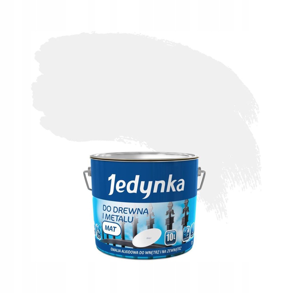 Biała Matowa Emalia do Drewna i Metalu 10l Jedynka - 9230010689 - oficjalne archiwum Allegro