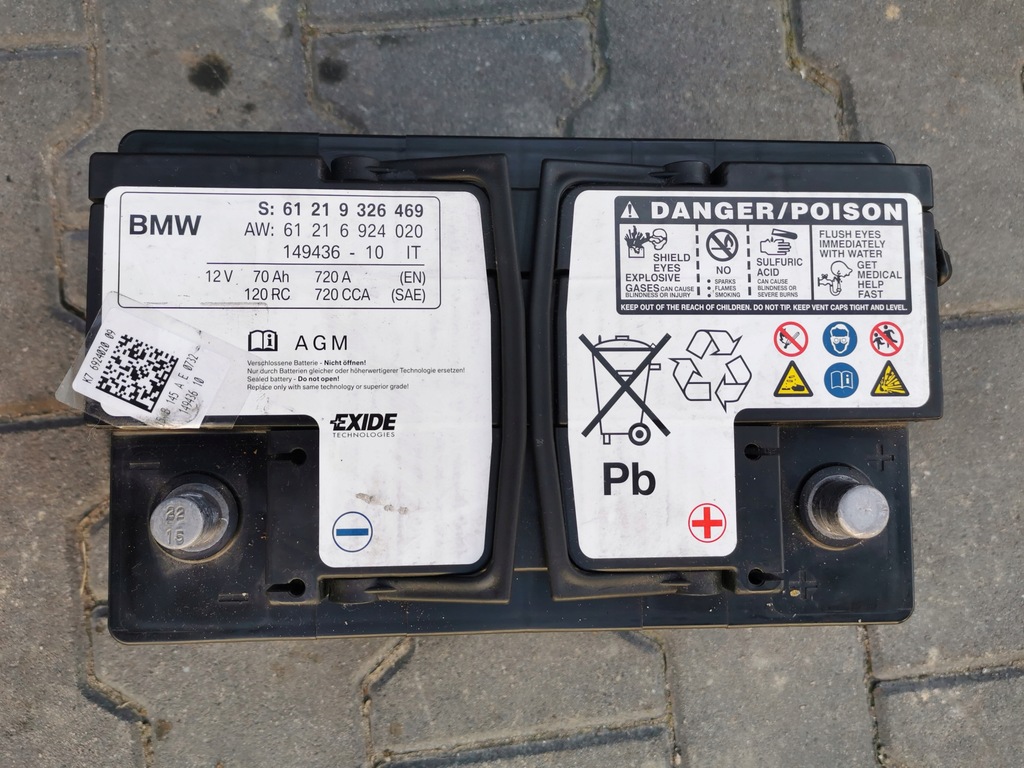 Akumulator 70AH 720A AGM MINI F55 F56 F57 1.2T 1.5 - 9740521050 ...