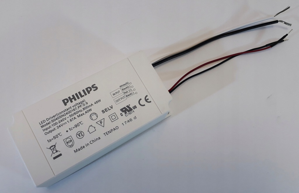 PHILIPS LED DRIVER 40W 220-240V 300mA 24V S612 - 11509292210 ...