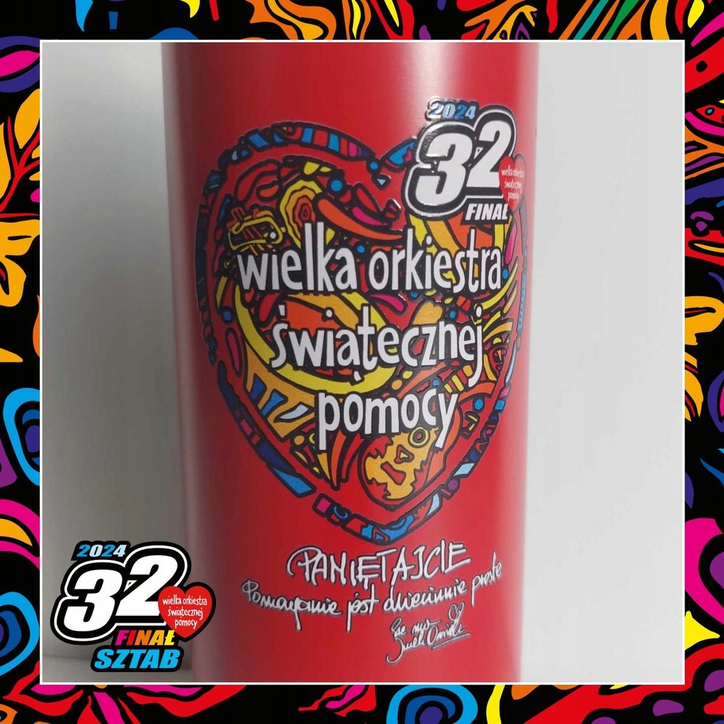 Bidon / butelka WOŚP oficjalny gadżet 32. Finału 700ml 23/2024 - 14947152754 - oficjalne ...