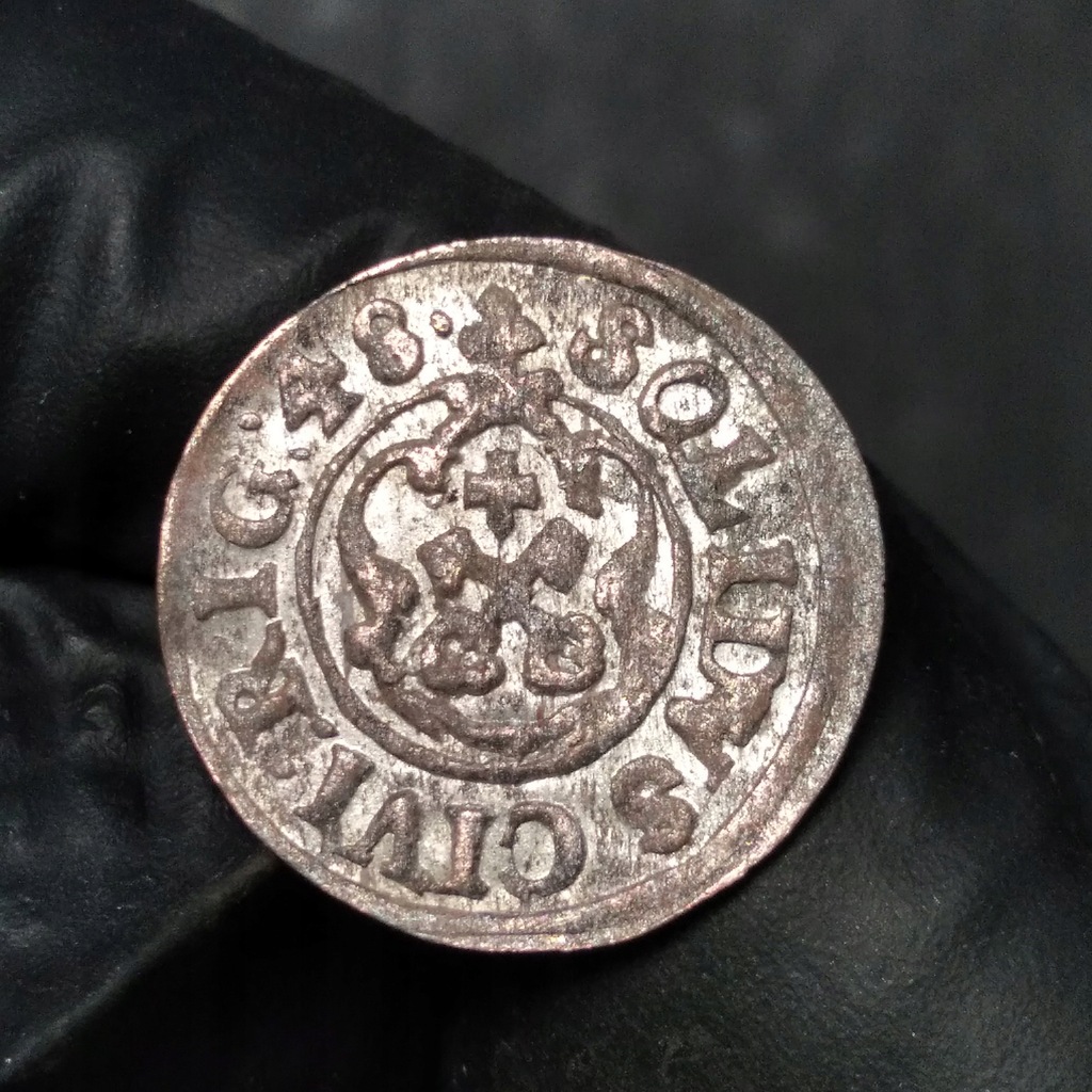 szeląg 1648, Ryga, Krystyna Waza SREBRO połysk - 14130347663 ...