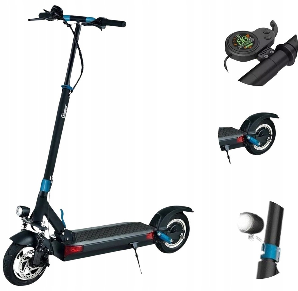 Hulajnoga Elektryczna Beeper Max Światła 3 Tryby USB 500W 20km/h 35 km ...