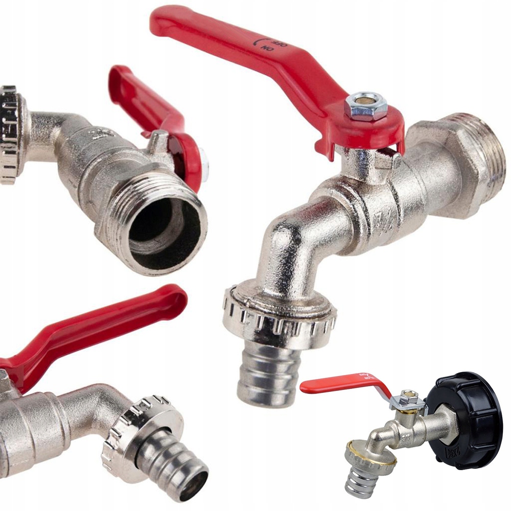 Kran do zbiornika mauzera 1000l zawór na wąż 1/2; - 13350214687 - oficjalne archiwum Allegro