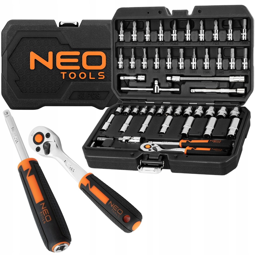 NEO KLUCZE NASADOWE ZESTAW KLUCZY NASADKI TORX 1/4'' 53el 10-006 WALIZKA - 13273758213 ...