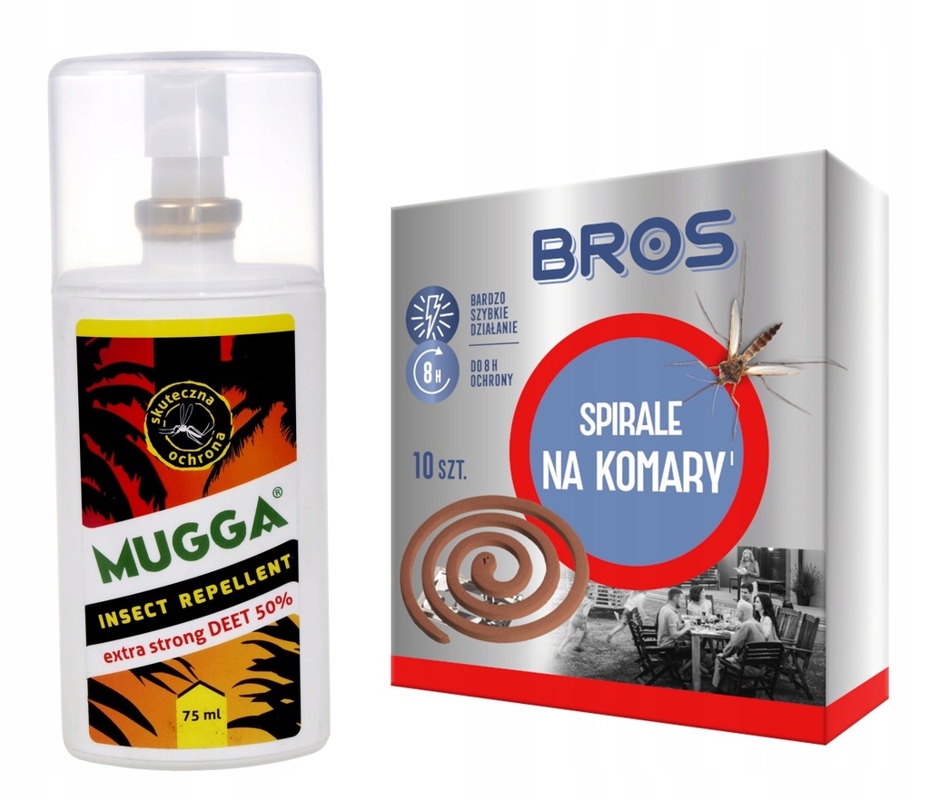 MUGGA STRONG 50% DEET + 10x SPIRALA BROS NA KOMARY - 14260128537 - oficjalne archiwum Allegro