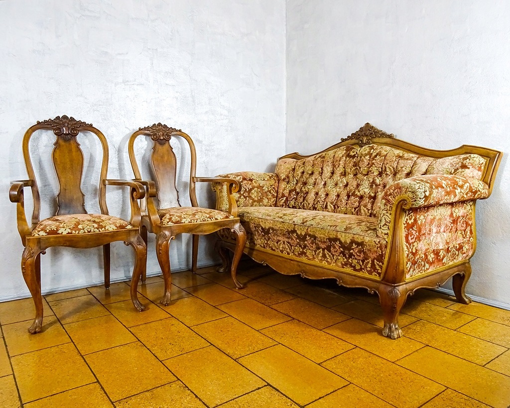 Zestaw Ludwik Meble SALON Gobelin Sofa Fotele BUK - 10673198569 ...