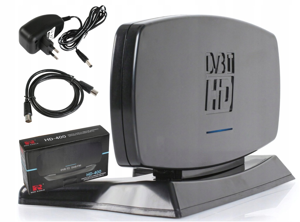 ANTENA DVB-T2 Pokojowa Tv Naziemna Wewnetrzna Radio HD-400 25 dB ...