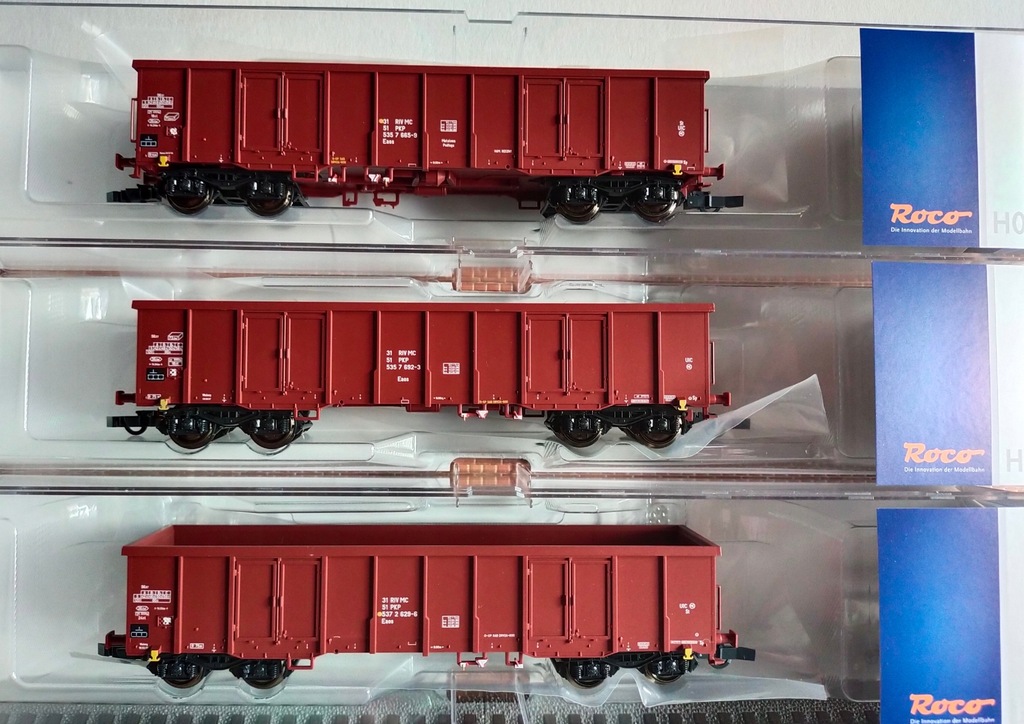 Roco 66163 set 3 wagony weglarki Eaos PKP ep.V H0 - 13518836883 - oficjalne archiwum Allegro