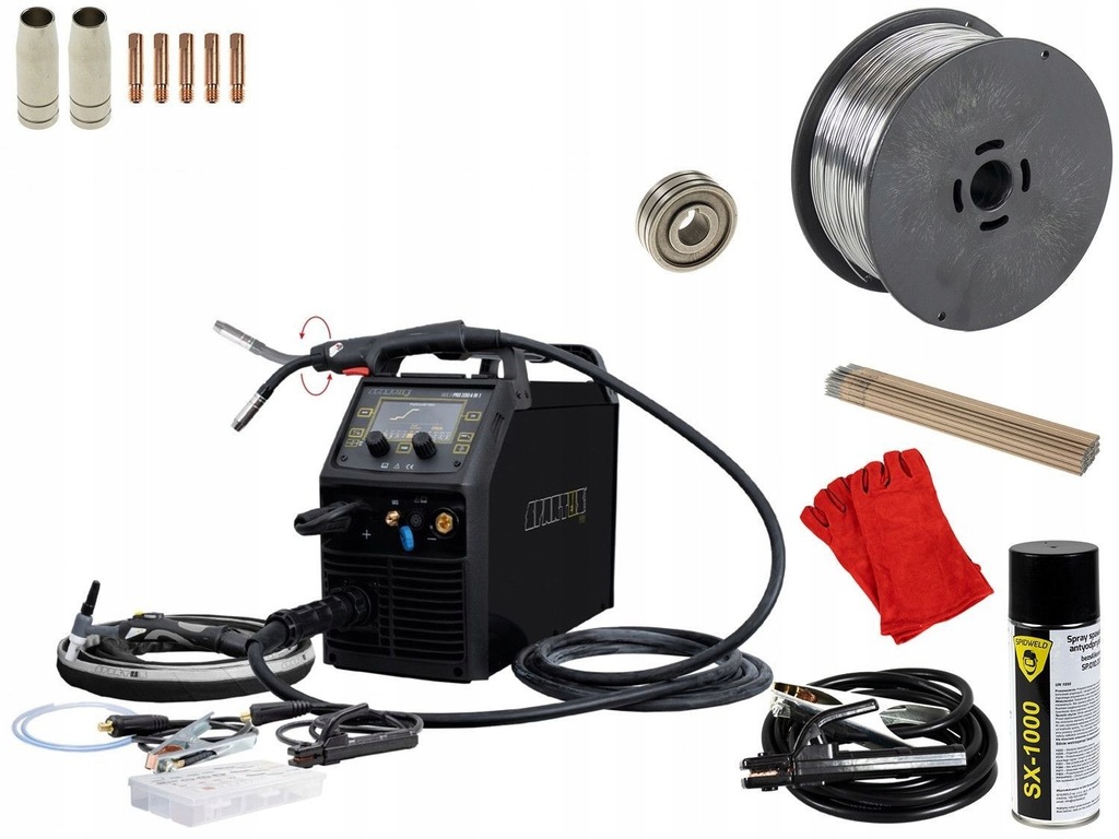 Spawarka SYNERGIA 200A MIG TIG migomat Spartus MultiPRO 200 4in1 Zestaw - 14517742097 ...