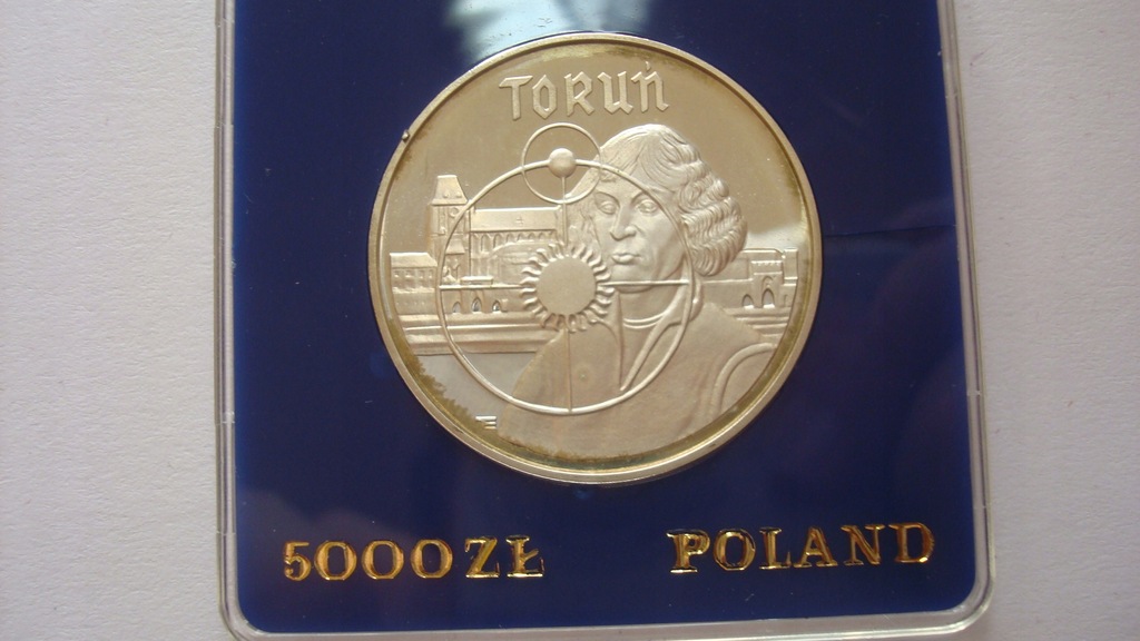 Moneta 5000 zł Toruń Kopernik 1989 - 14479550408 - oficjalne archiwum Allegro