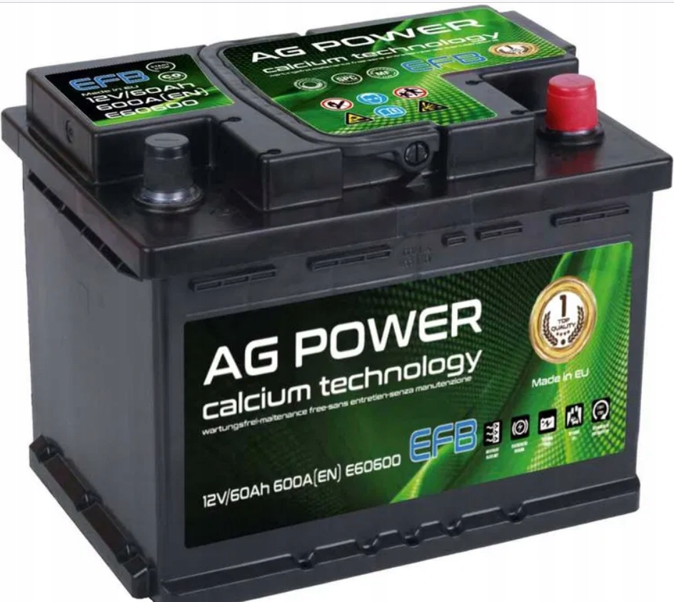 AKUMULATOR AG POWER EFB START-STOP 12V 60AH 600A P+ RAD-OM ...