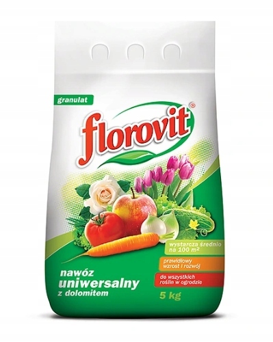 FLOROVIT NAWÓZ UNIWERSALNY 5KG NAWÓZ Z DOLOMITEM - 13952464035 - oficjalne archiwum Allegro