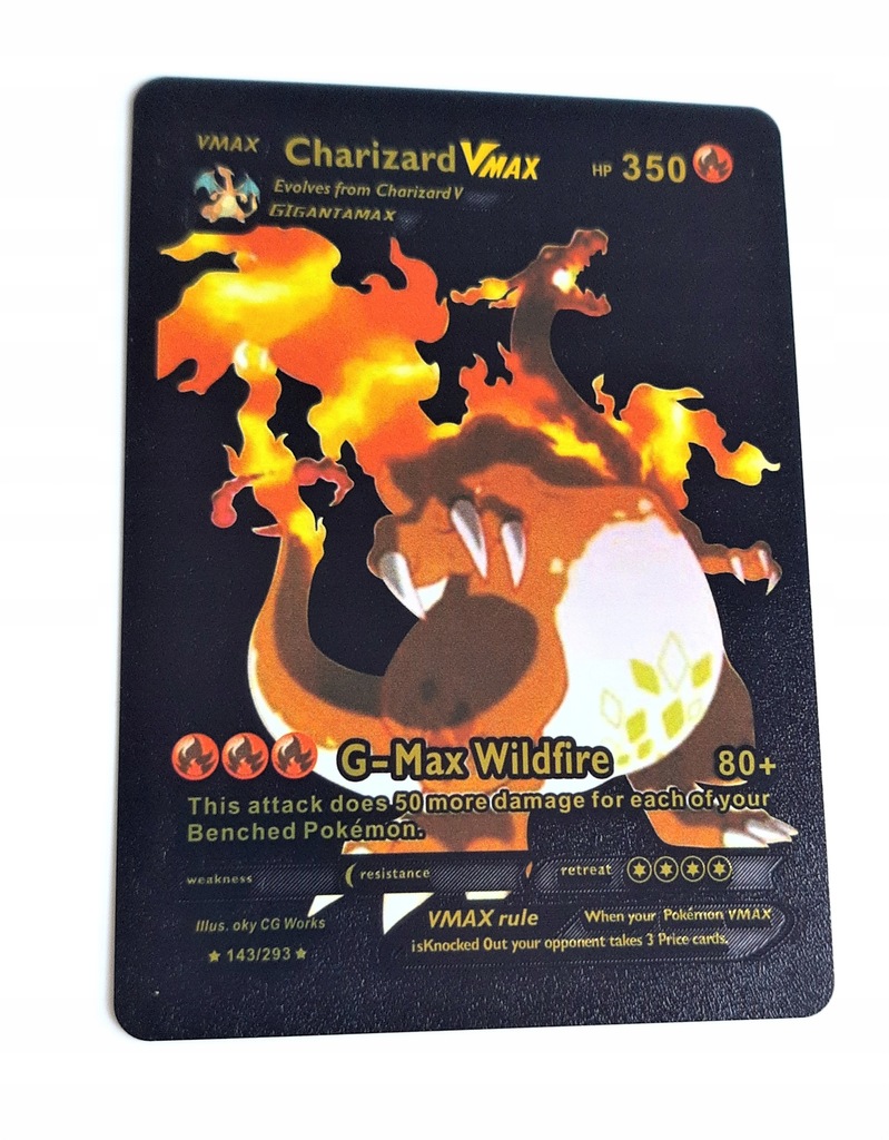 Karta Pokemon Charizard Vmax Black Metal - 13298143922 - oficjalne archiwum Allegro