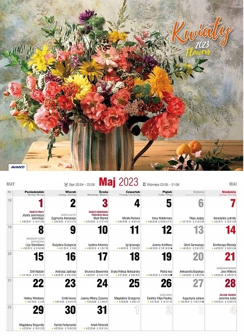 KALENDARZ 2023 ŚCIENNY ALBUMOWY KWIATY AVANTI - 13111585566 - oficjalne archiwum Allegro