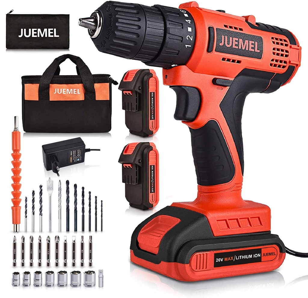 JUEMEL WIERTARKO WKRĘTARKA 20V LED 2xBateria - 12585301649 - oficjalne ...