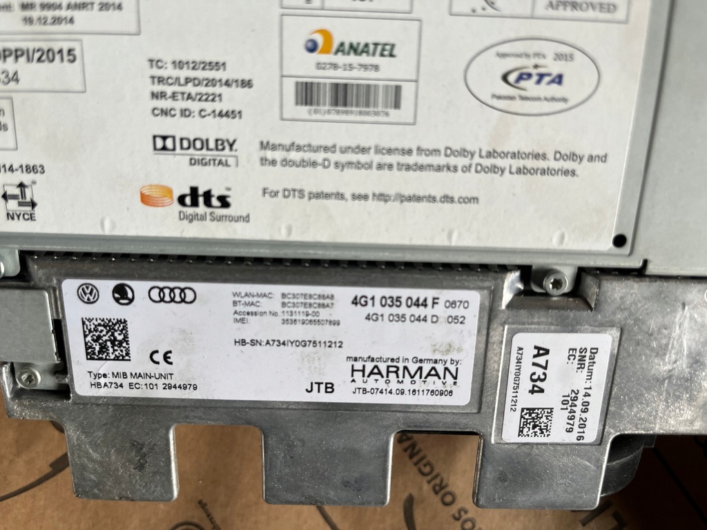 AUDI A6 C7 LIFT NAWIGACJA CZYTNIK PANEL MMI MIB2 - 13924795633 ...