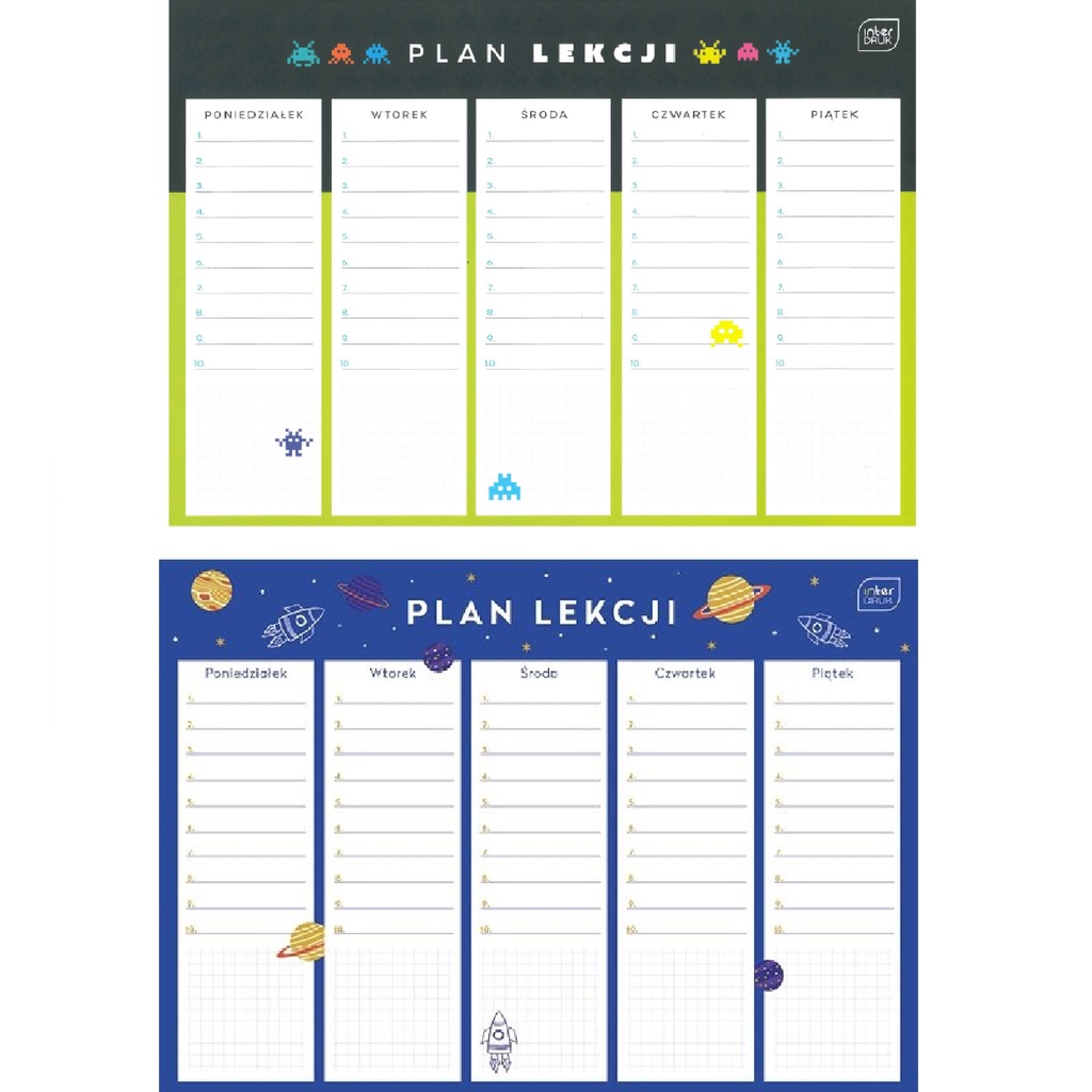 INTER PLAN LEKCJI PLANY ORGANIZACJA ZAJĘĆ, A4 x2 - 12112216264 - oficjalne archiwum Allegro