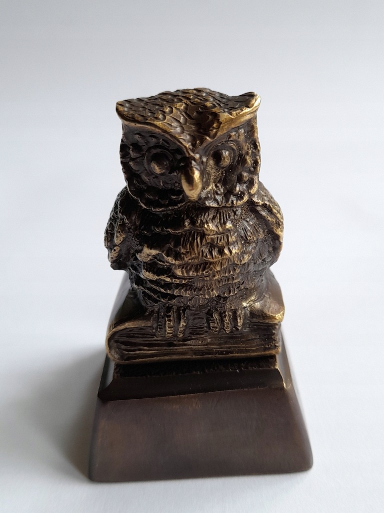 Sowa symbol mądrości na biurko, półkę (mosiądz) - 12747684759 ...