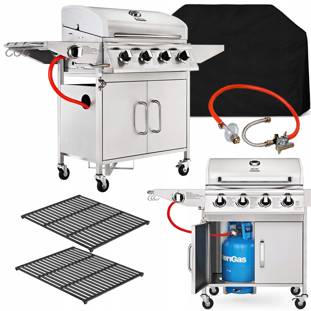 GRILL gazowy ogrodowy 5w1 ŻELIWNY NIERDZEWNY GAZ - 7819154947 ...