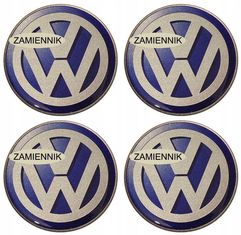 EMBLEMATY naklejki na felgi kołpaki dekle VW 60mm - 9685247295 - oficjalne archiwum Allegro