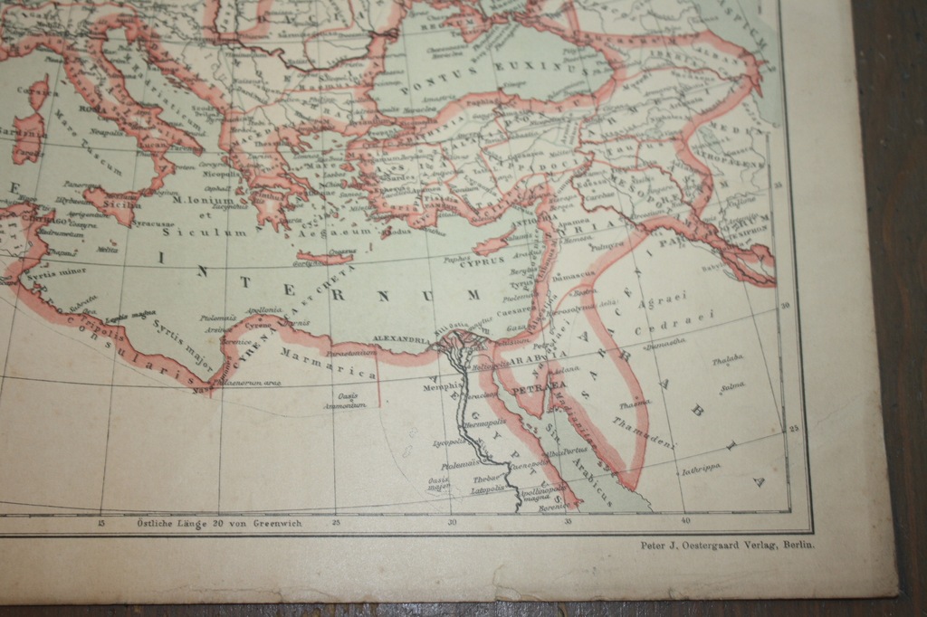 MAPA ŚWIATA ANTYCZNEGO IMPERIUM RZYMSKIE ZA CZASÓW TROI 1890 ...