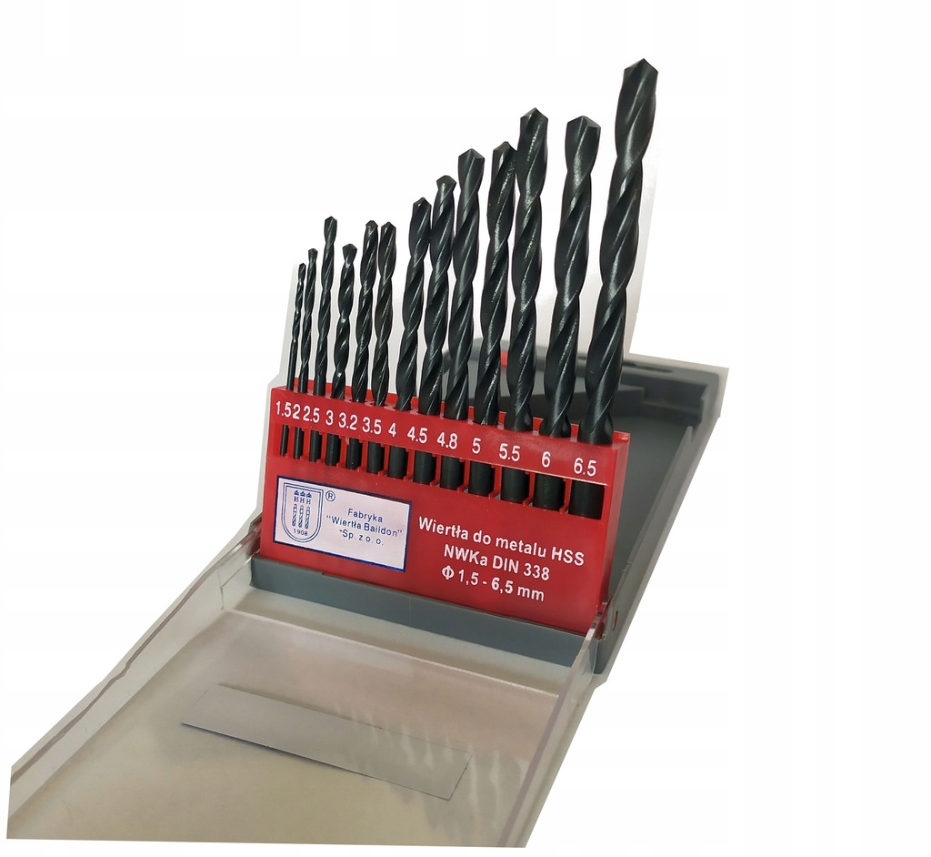 Wiertła zestaw ZM-13 1,5-6,5mm HSS 13szt. polskie - 10410715600 - oficjalne archiwum Allegro