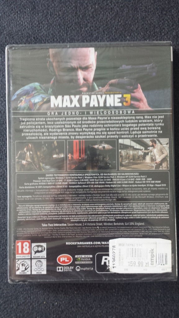 Купить Max Payne III 3 PL для ПК, польское издание, НОВАЯ ФОЛЬГА ...