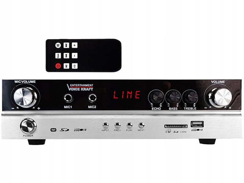 Wzmacniacz Bluetooth USB SD FM Voice Kraft VK-608 - 12626758593 - oficjalne archiwum Allegro