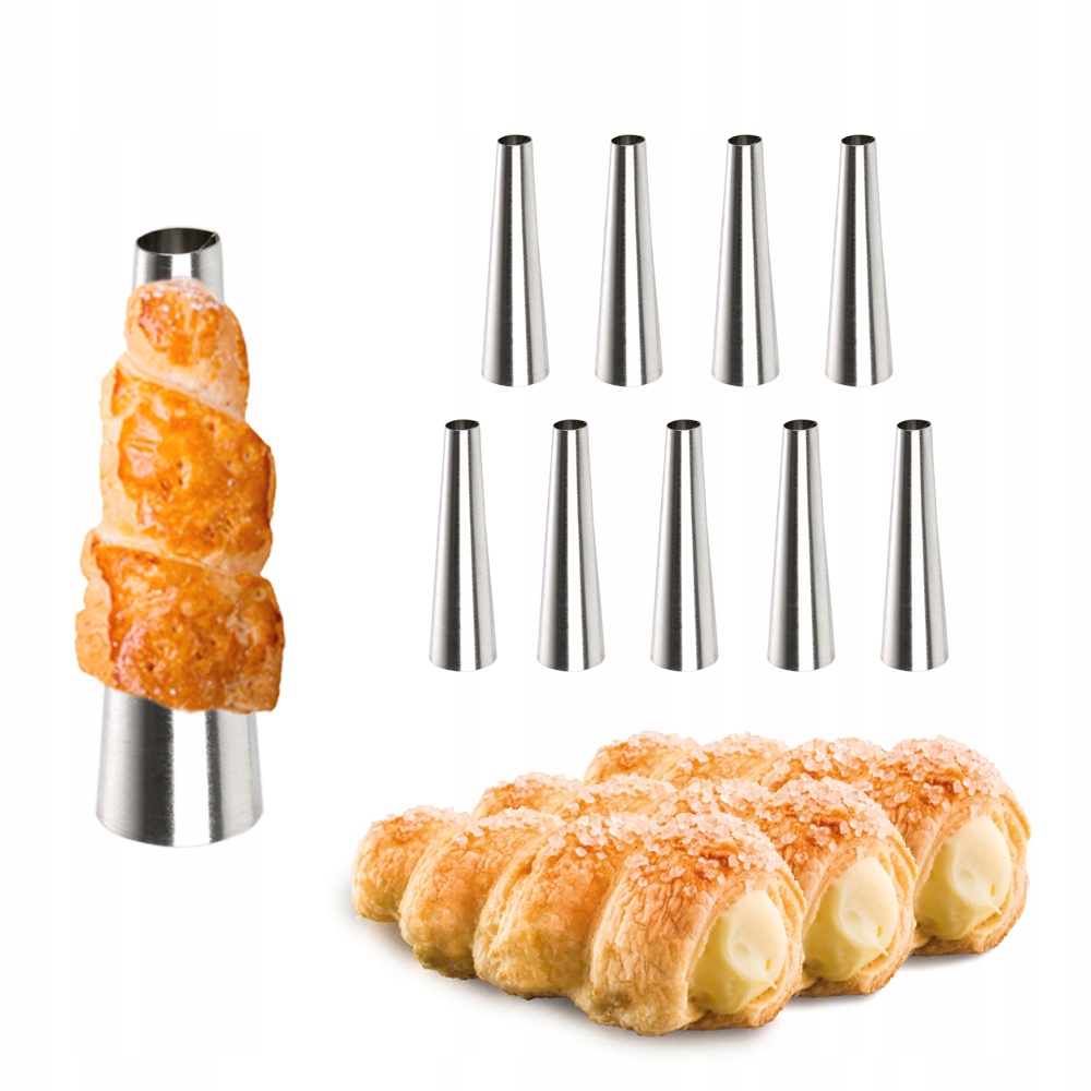 FOREMKI DO RUREK Z KREMEM ciastek komplet 10 sztuk - 9864604432 ...