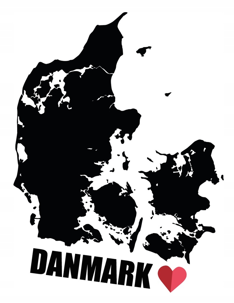 Mapa naklejka dla podróżnika DANIA mapa Danii - 12296678362 - oficjalne ...