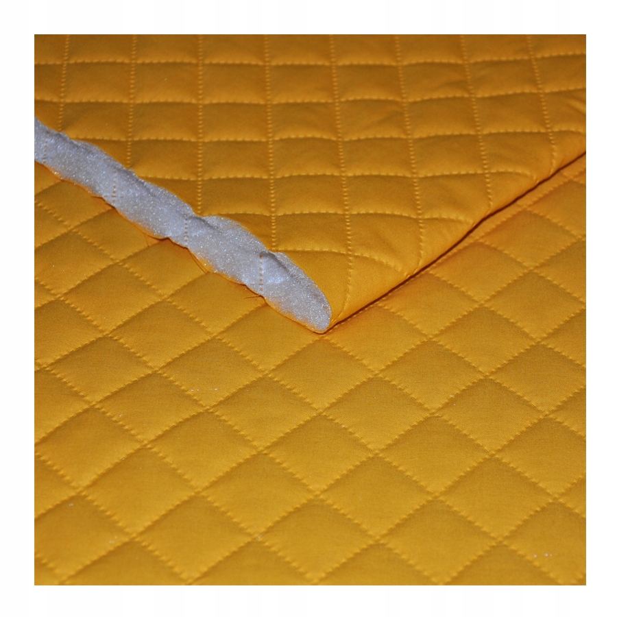 BAWEŁNA PIKOWANA NA WATOLINIE ROMBY 0,5m Musztarda - 11320907419 - oficjalne archiwum Allegro