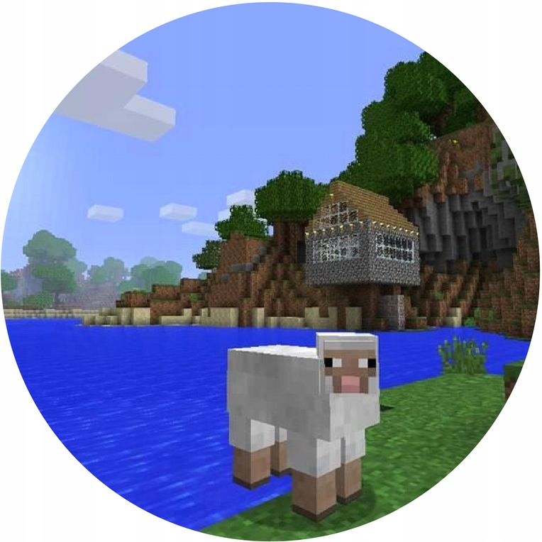 Minecraft Owca gruby opłatek na tort 20 cm+GRATIS - 11565138558 ...