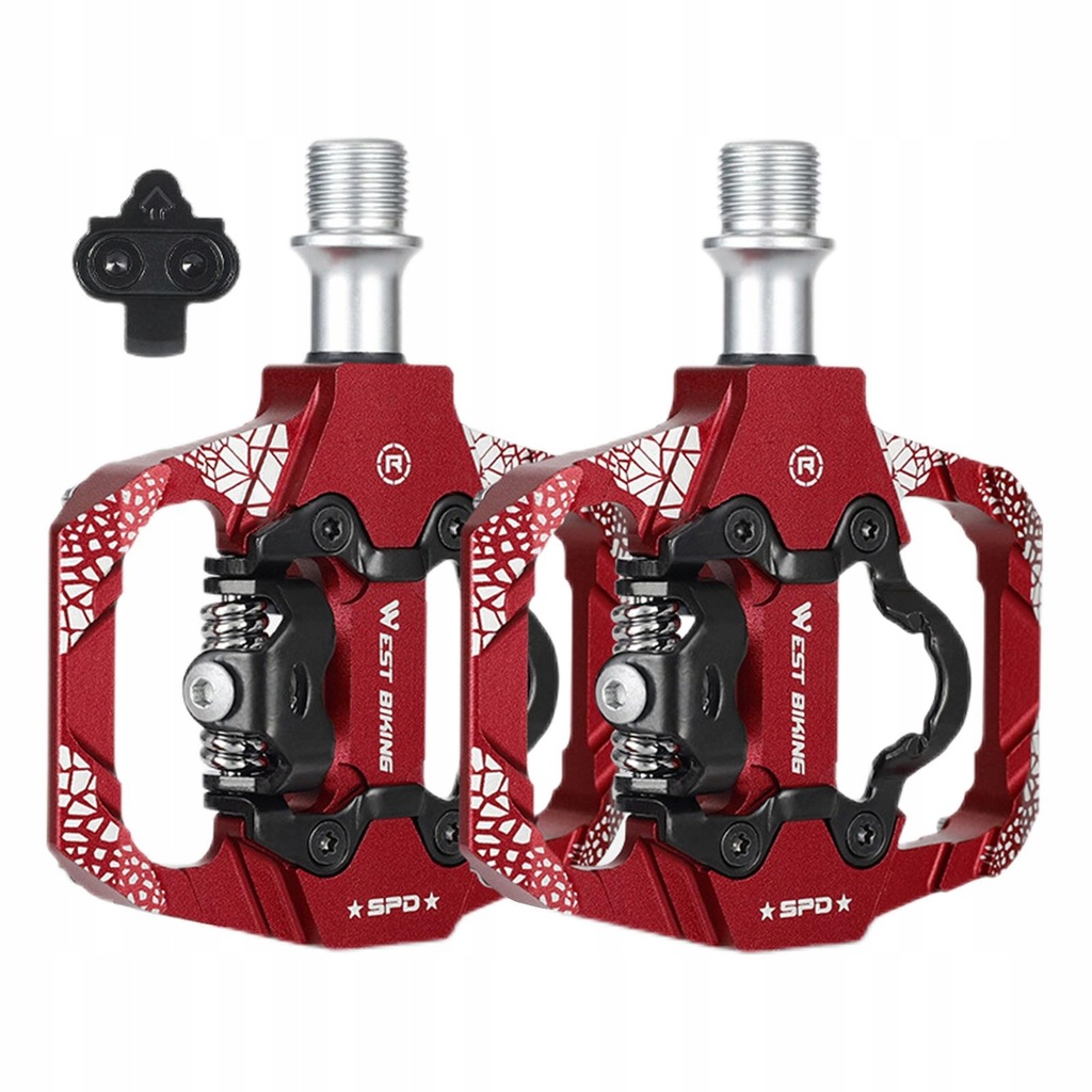 MTB Mountain Bike Pedals, Dual Function Flat Aluminum for SPD Touring ...