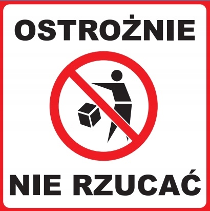 Etykiety naklejki ostrzegawcze nie rzucać 1000 szt - 8938107139 ...
