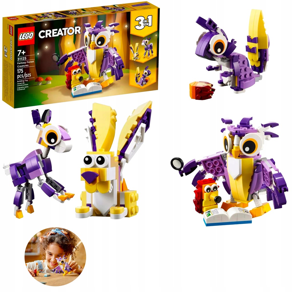 LEGO FANTASTYCZNE LEŚNE STWORZENIA 3w1 SOWA I JEŻ - 13458739413 ...