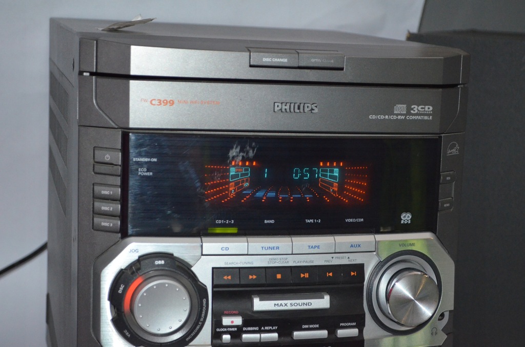 Wieża PHILIPS FW-C399 HIFI SYSTEM 3CD POTĘGA BAS - 12306304194 ...